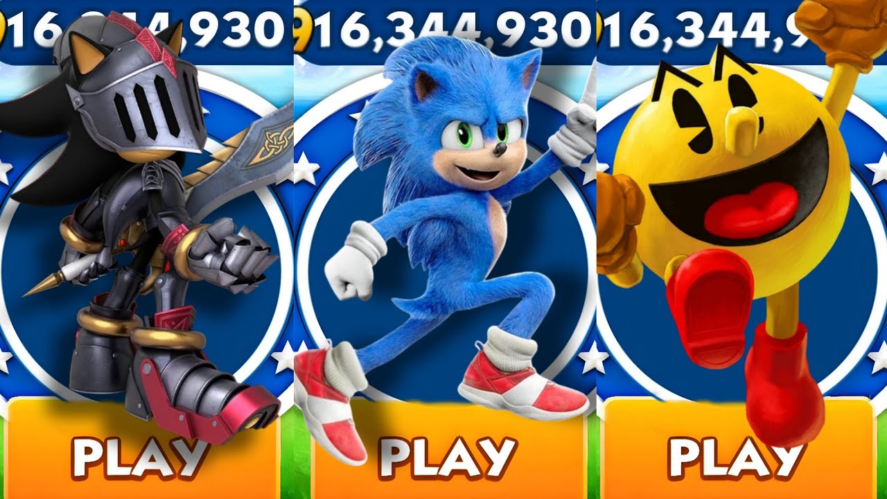 Sonic Dash - Sir Shadow VS Pacman Run VS Movie Sonic _ Sonic vs All ...