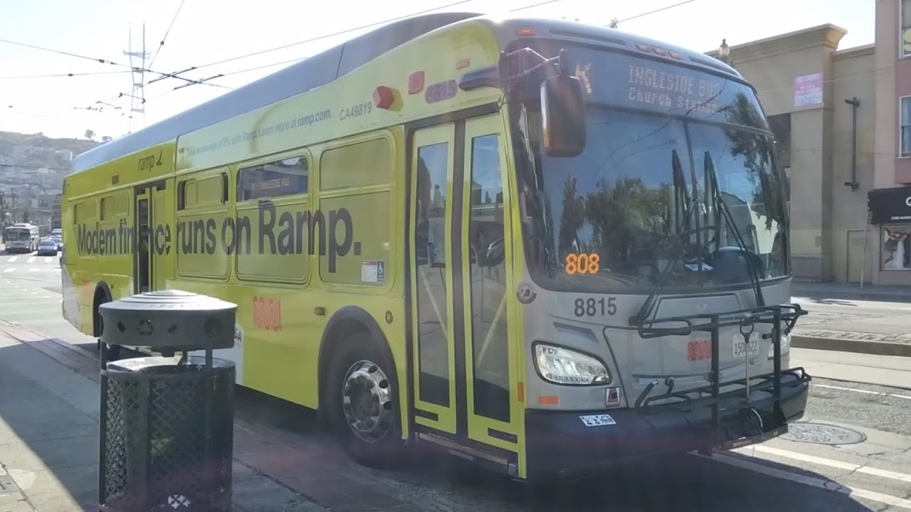 SF Muni 2016 New Flyer XDE40 #8815 on Route K Ingleside Bus Departs ...
