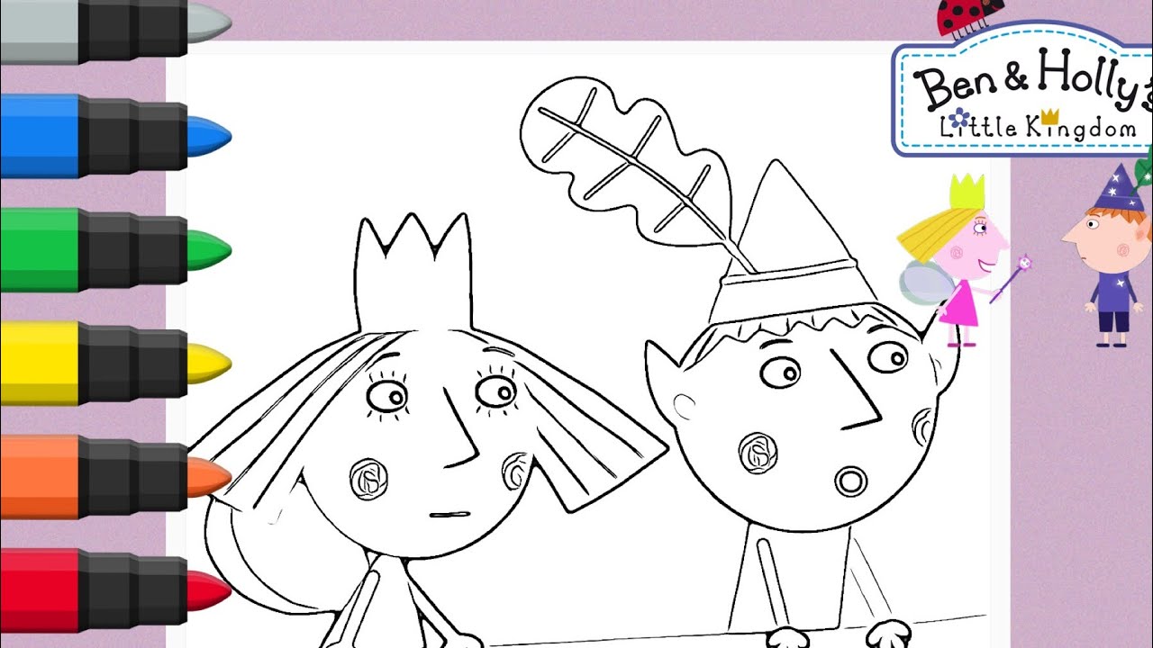 Coloring Princess Holly & Ben Elf from Ben and Holly's Little Kingdom ...