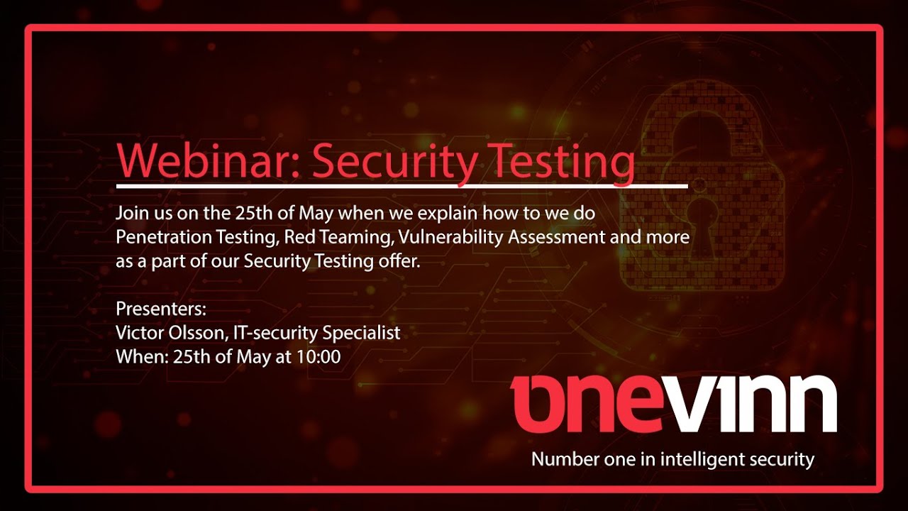 Onevinn webinar: Security Testing - YouTube