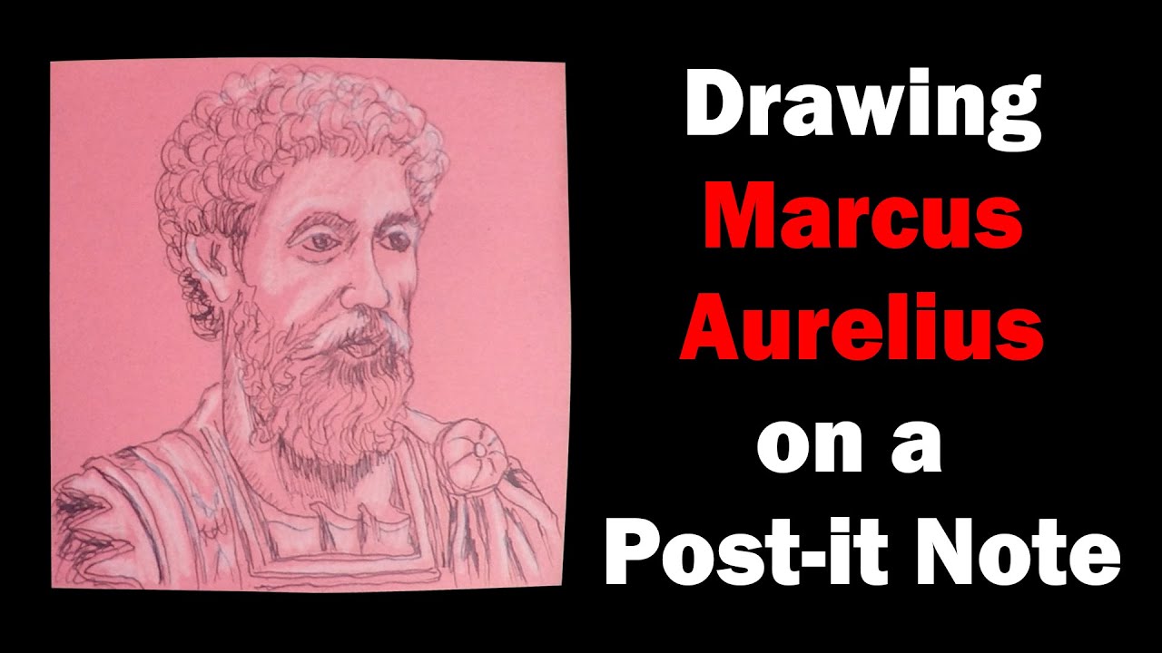 Drawing Marcus Aurelius on a Post-it Note - YouTube