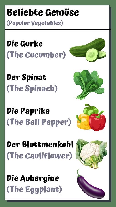 Learn Popular German Vegetables | Gemüse Vocabulary for Beginners # ...