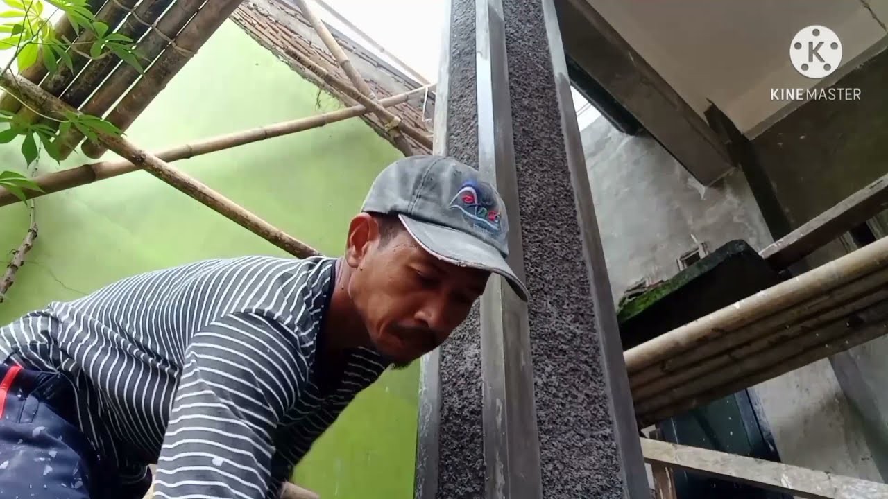 Relief tiang teras motif kasar ala minimalis - YouTube