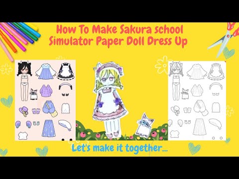 Sakura School Simulator Paper Doll Dress Up | DIY How To Make Drawing ...