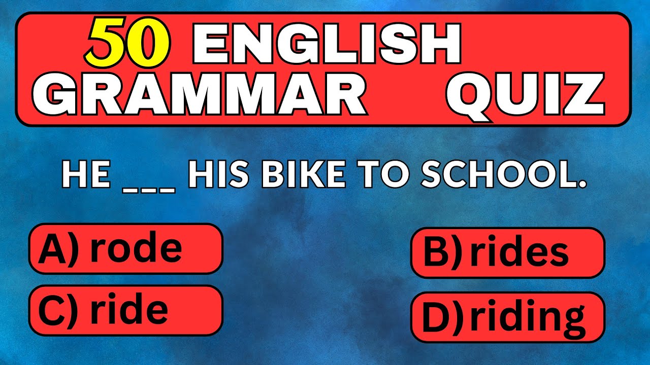 English Grammar Quiz ( 50 Question ) - YouTube