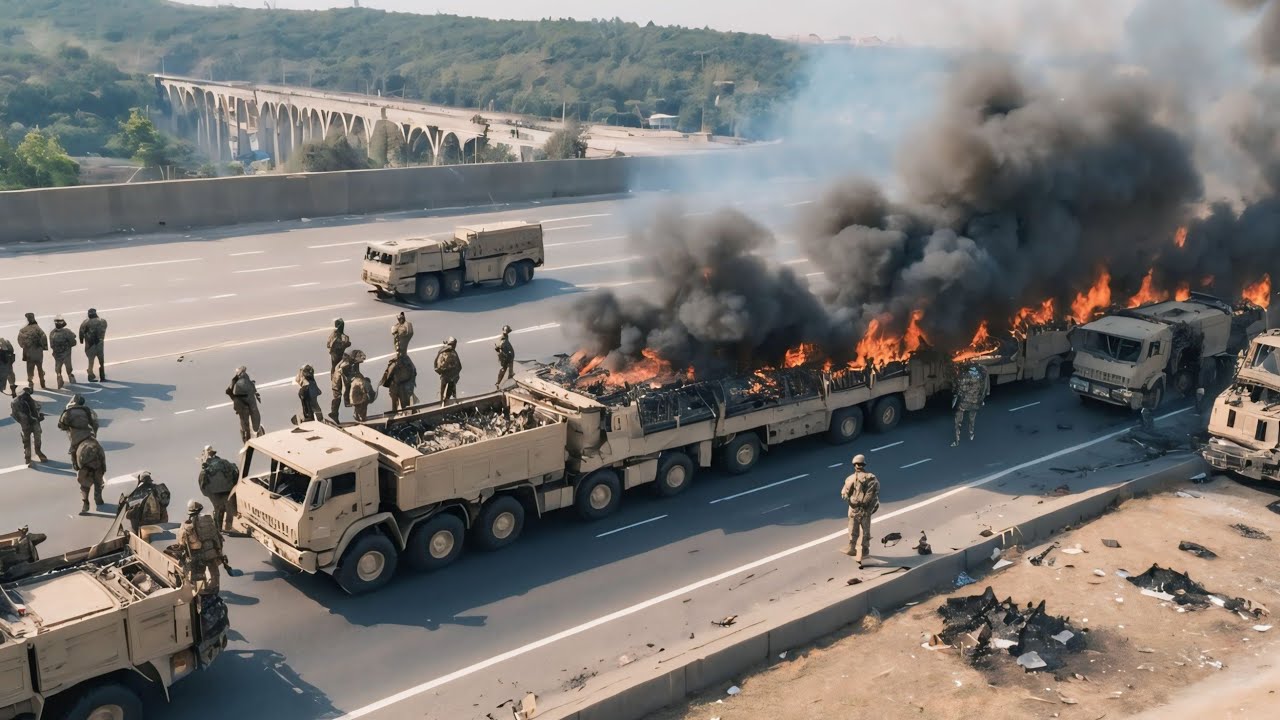 1 Hour Ago! US convoy of 80 logistics trucks destroyed by Russian ...