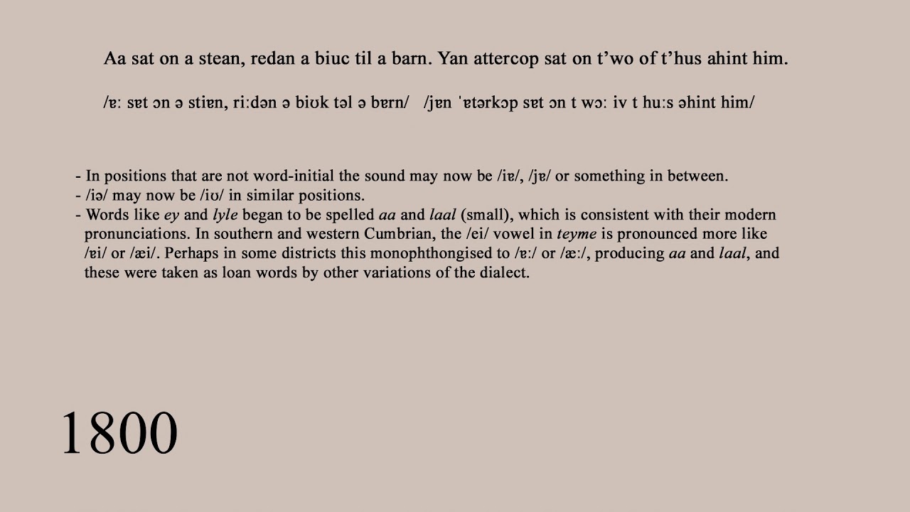 The Development of Cumbrian in One Phrase - YouTube