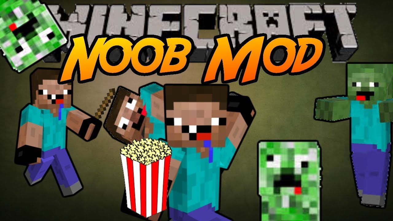 Minecraft Mod Showcase - Noob Mod (Popcorn,Derpy Steve,Derpy Zombie etc ...