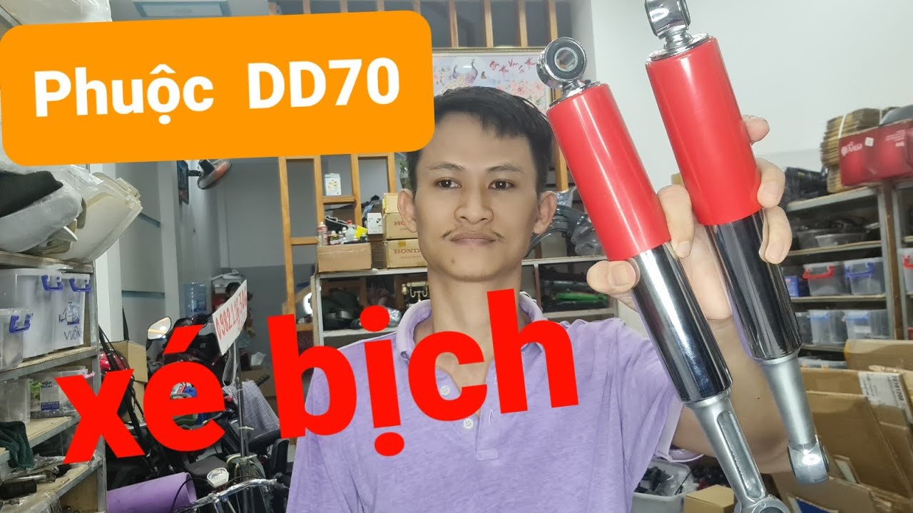 phụ tùng rin xe honda cub . phuộc DD70 DD ĐỎ rin mới xé bịch - YouTube
