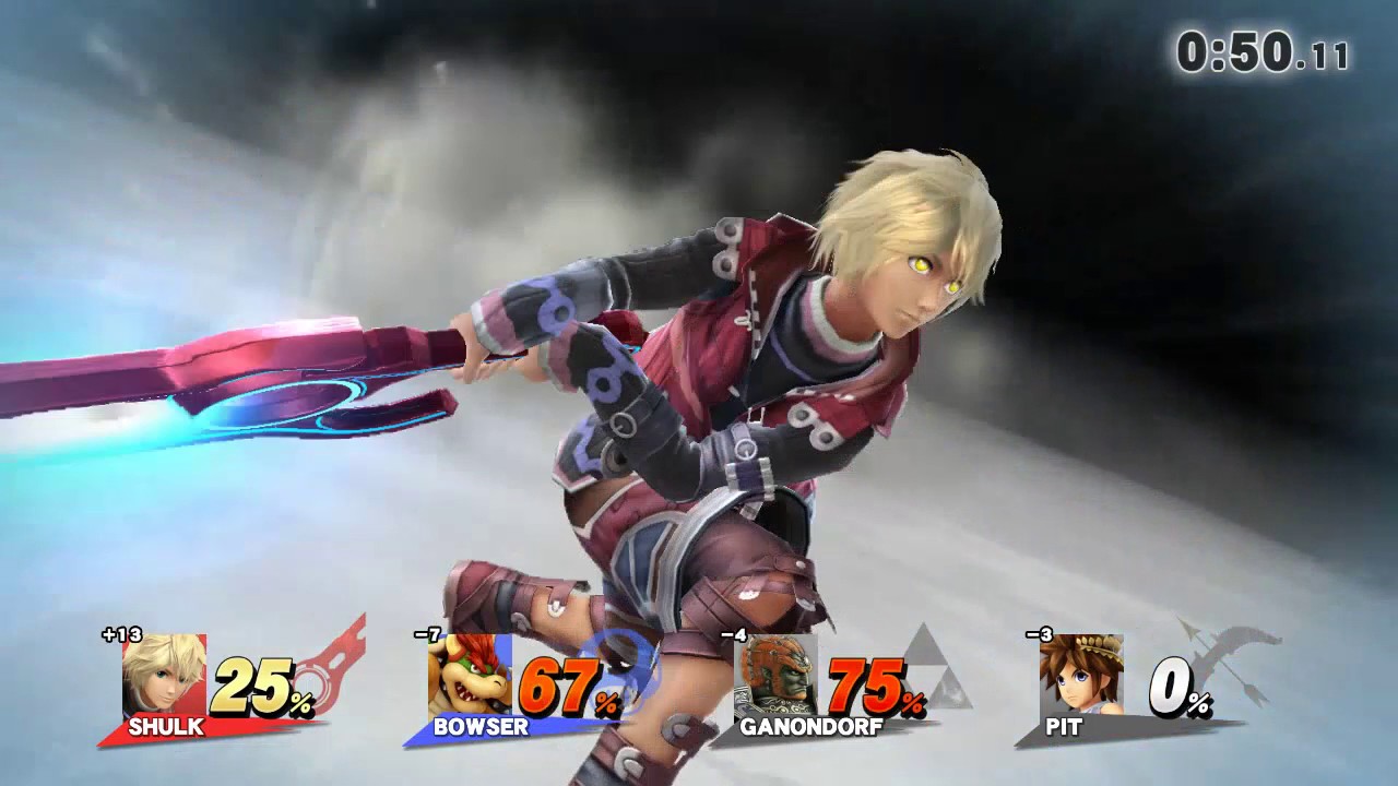 Super Smash Bros Wii U Online Battle Shulk vs. Bowser vs. Ganondorf vs ...