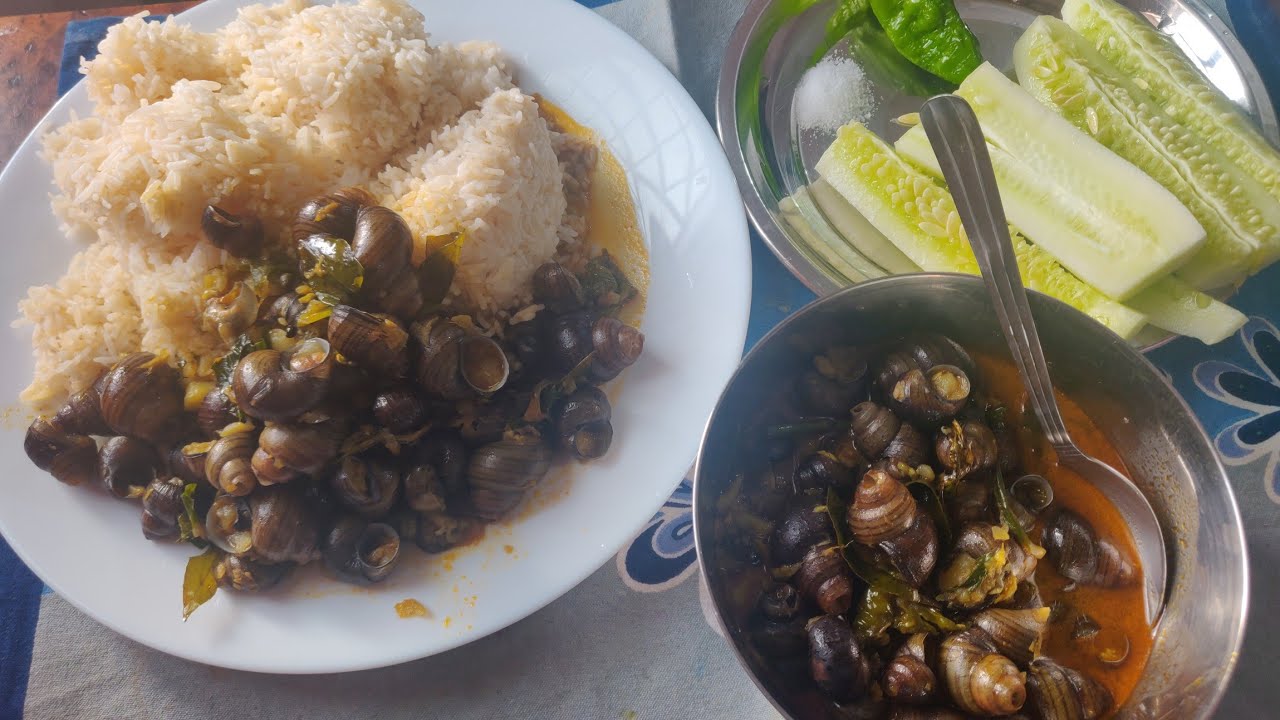 Tharoi Thongba Chaba. Snail curry eating for my dinner. Snail curry in ...