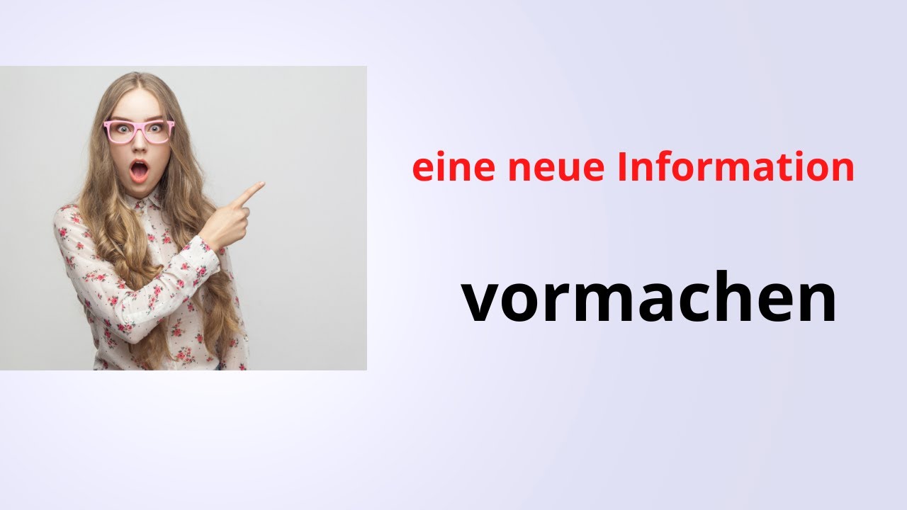 Das Verb ( vormachen ) #Deutsch #Deutschland وكيفية استخدامه باللغة ...