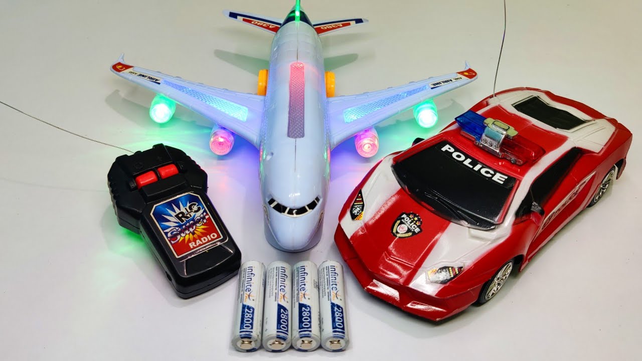 Remote control airplane and remote control police car unboxing | police ...