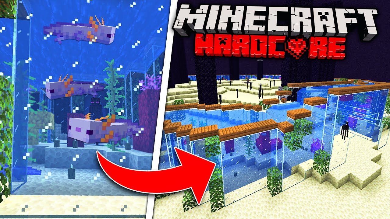 I Transformed The End Into An Axolotl Tank In Hardcore Minecraft - YouTube
