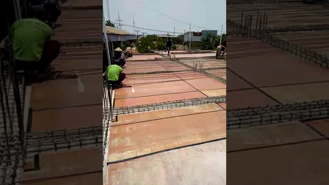 Proses perakitan besi dak lantai dua - YouTube