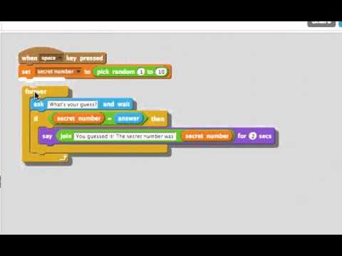 Number Guessing Game Introduction: Programming in Scratch 2.0 - YouTube