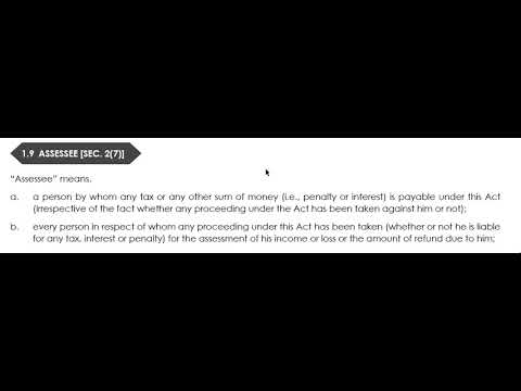 Definition of Assessee & Person under Income Tax Act - YouTube