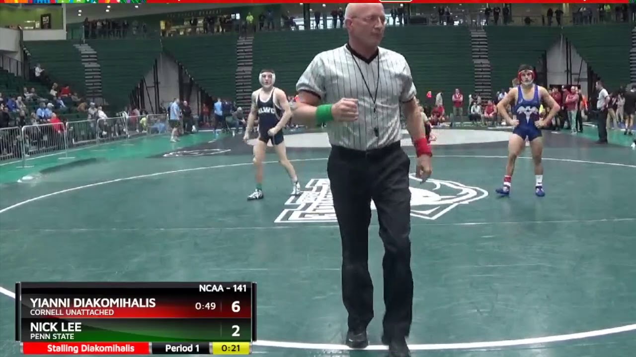 Binghamton Open - 141 - Yianni Diakomihalis (Cornell) vs Nick Lee (Penn ...