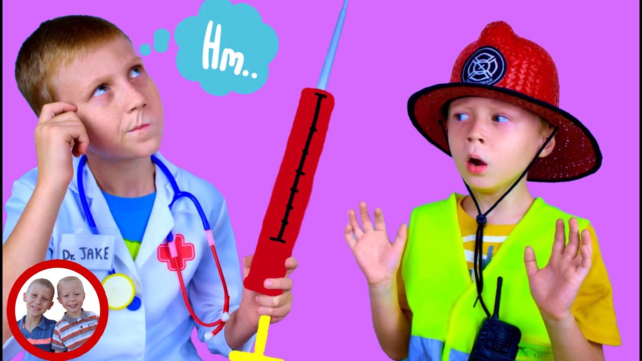 Fire in doctor's office! | Mike and Jake pretend play| Doctor kit ...