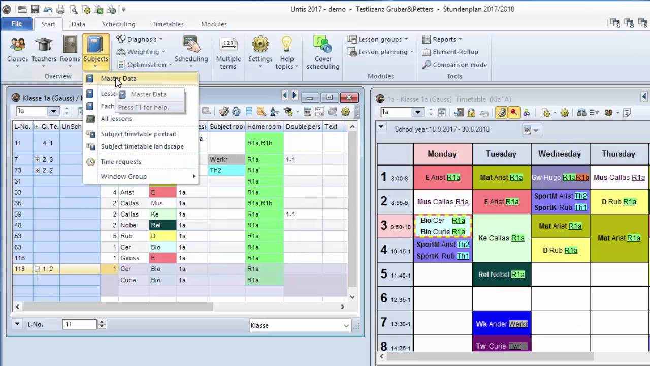 New in General Areas and Manual Planing with Untis 2017 - YouTube