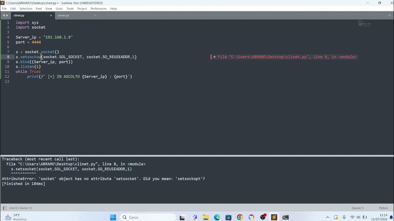 Ethical Hacker Creare Reverse Shell Backdoor con Python ( Lezione 1 ) - YouTube
