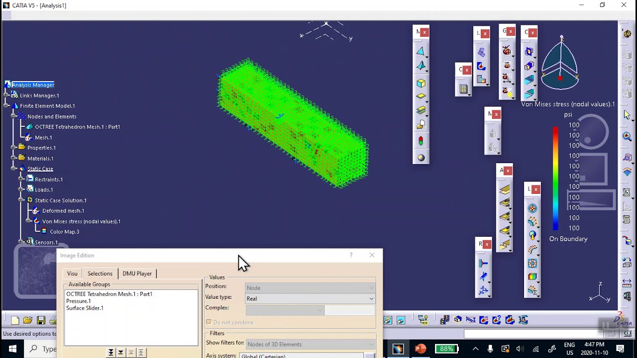 FEA, Tips on Plotting Stresses in Solid Elements, Catia v5, Nader G ...