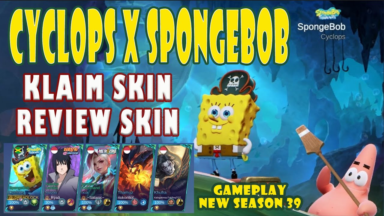 CYCLOPS X SPONGEBOB - SKIN REVIEW AND GAMEPLAY - YouTube