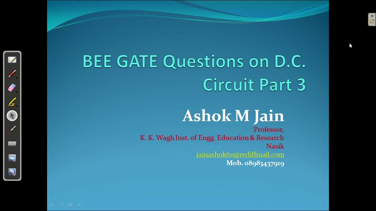 BEE | GATE Questions D C Circuit Part 3 | Unit 5 - 10 - YouTube