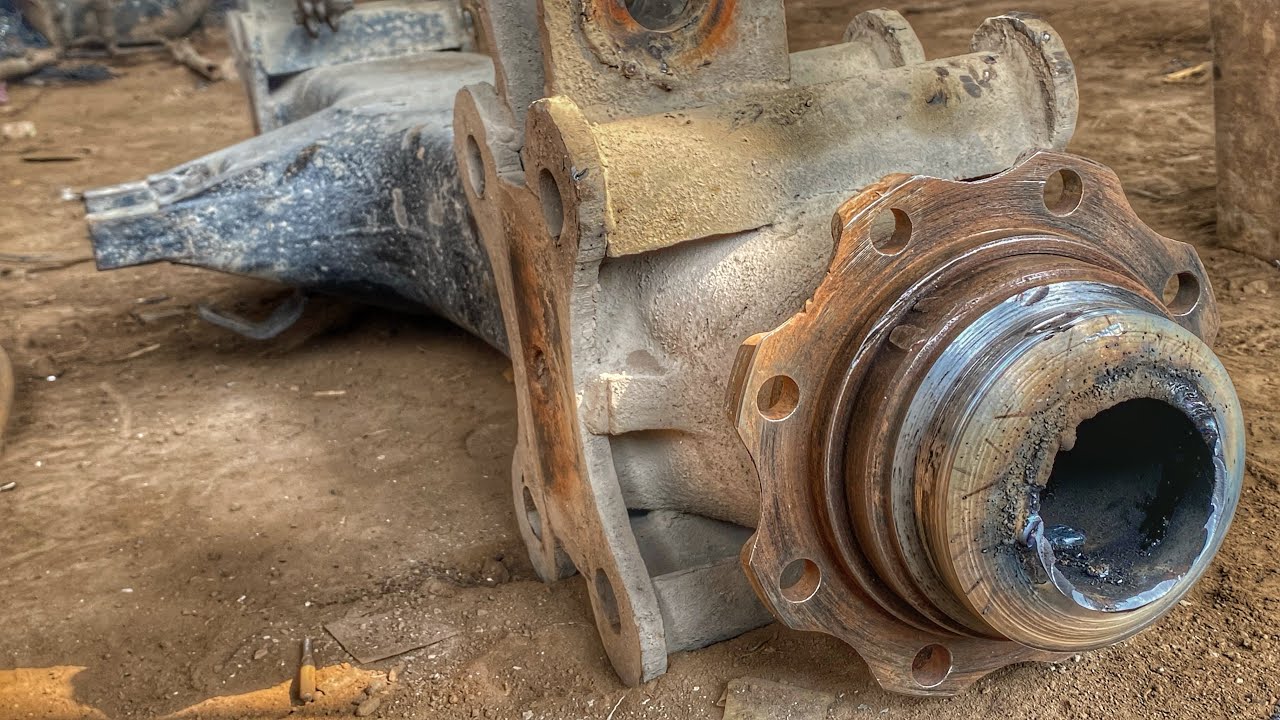 A expert mechanic rebuild broken rear axle spindle//how to repair rear ...