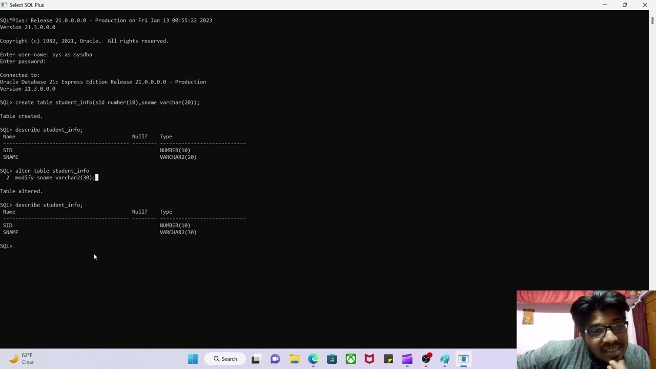 Session 5 add New Column To Table And Modify Size Using SQL YouTube Session 5 add New Column To Table And Modify Size Using SQL YouTube