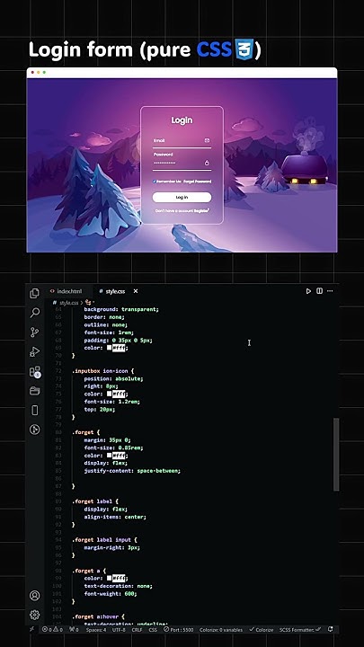 Create Login Form Using Html And Css Coding Htmlcss Shorts Shortsfeed Viralshort Webdev