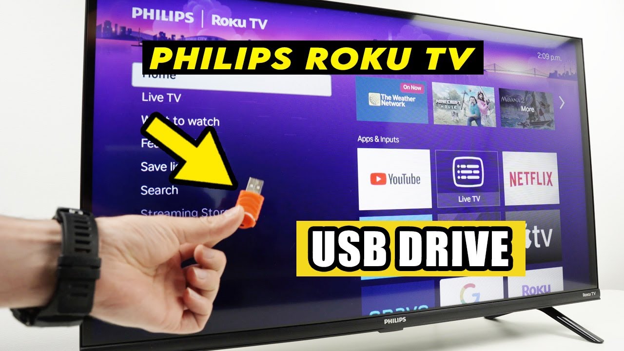 Philips Roku TV : How to Connect and Use With a USB Drive (Movies ...