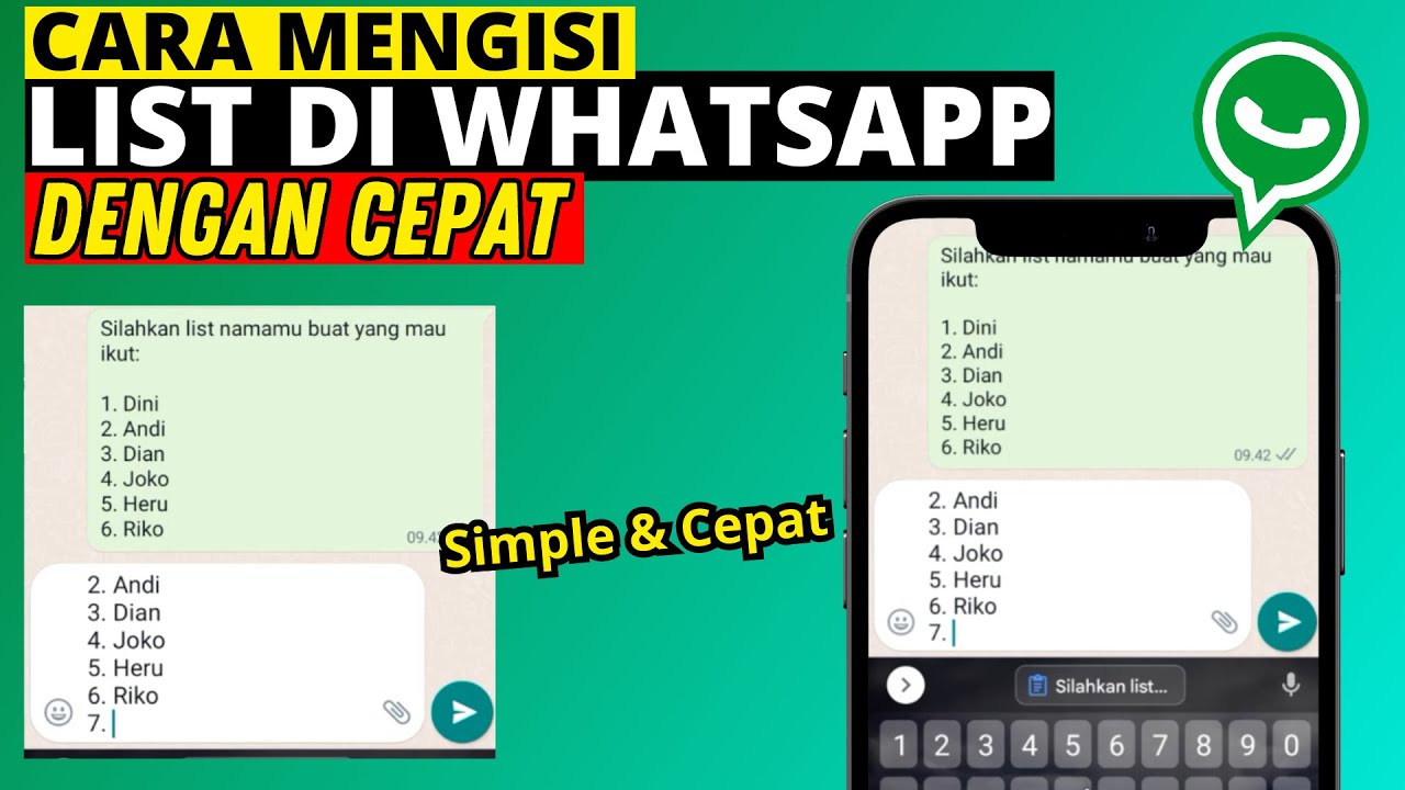 CARA MENGISI LIST DI WA SECARA CEPAT & MUDAH - YouTube