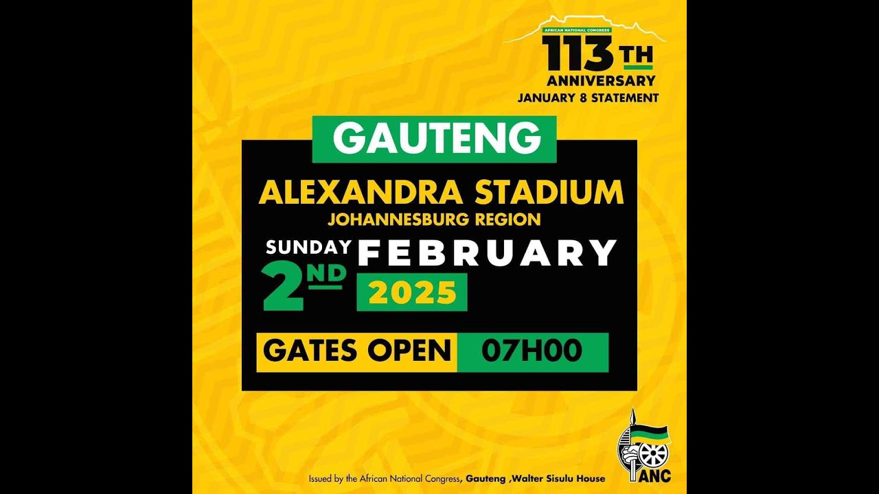 [WATCH LIVE] ANC GAUTENG 113TH BIRTHDAY CELEBRATIONS LIVE IN ALEXANDRA ...