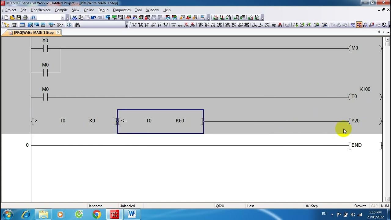 Bài 2. Lệnh Timer va lệnh so sánh trong plc mitsubishi dòng Q - YouTube