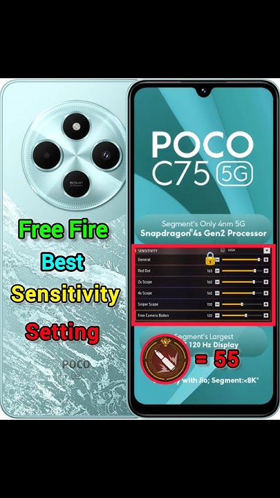 POCO C75 5G Free Fire Sensitivity Setting For Headshot || poco C75 sensitivity setting #shorts ...
