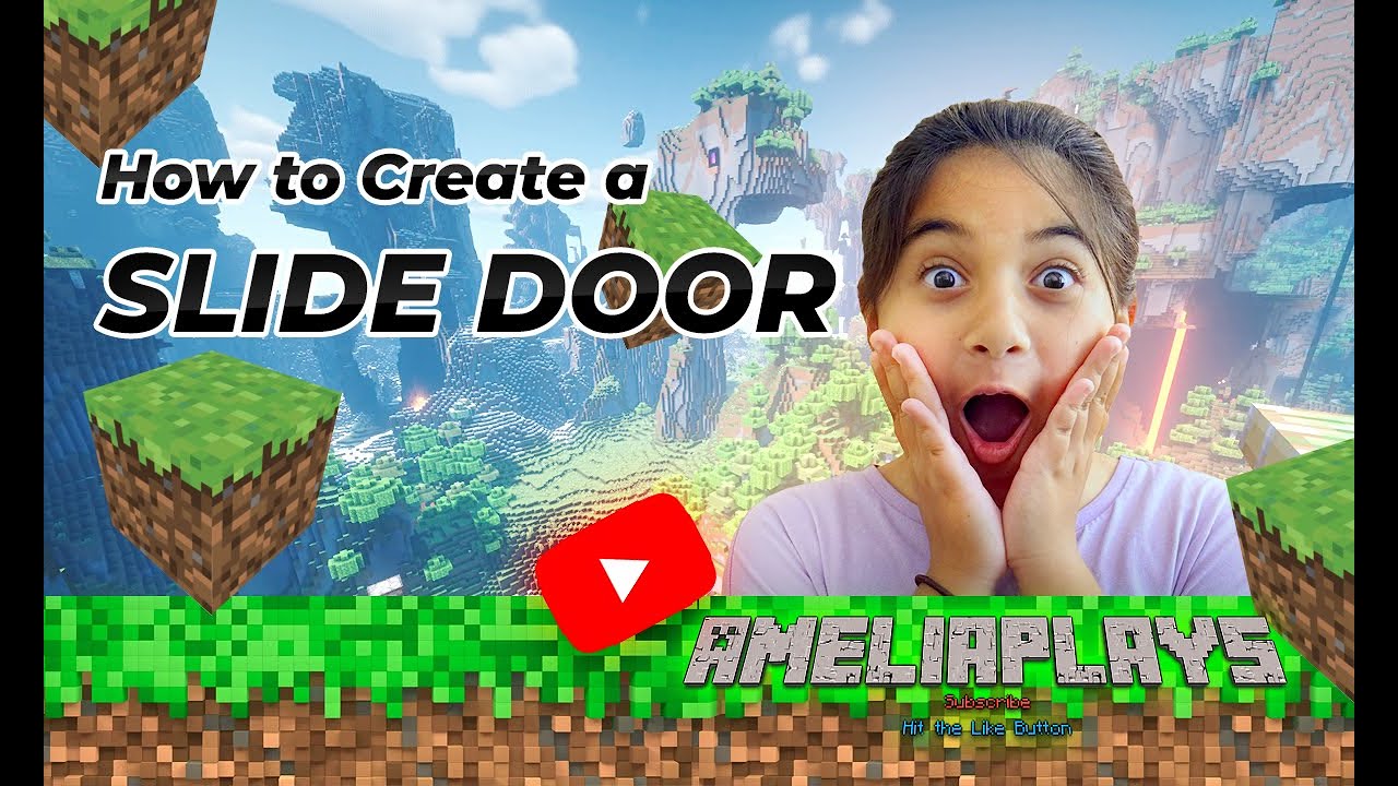 Minecraft Sliding Door Tutorial – Simple & Smooth Build – AmeliaPlays14 ...