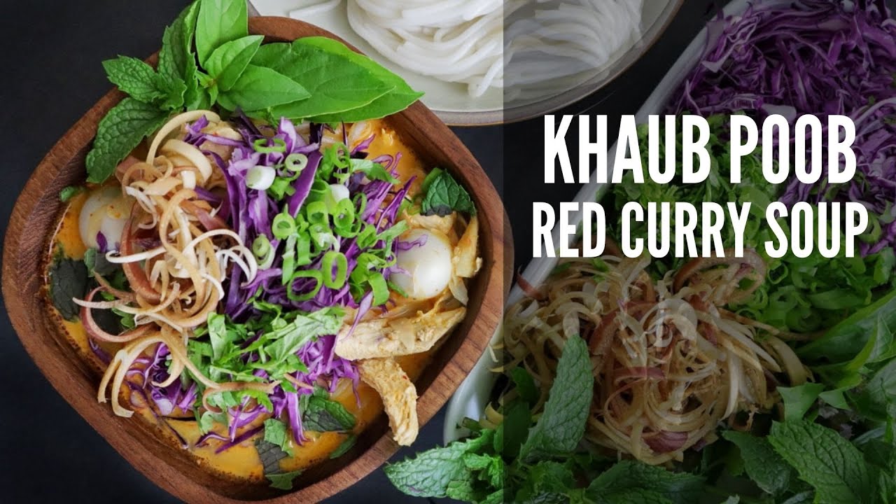 HMONG FOOD RECIPES | Red Curry Chicken Noodle Soup, Ua Khaub Poob Noj ...