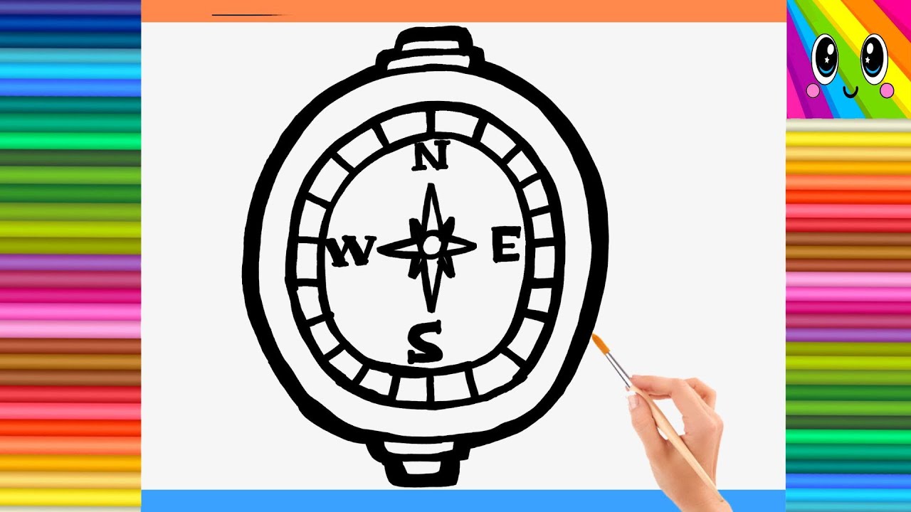 HOW TO DRAW CUTE & EASY COMPASS 💖 DRAW COMPASS 💖 DRAW CUTE COMPASS FOR ...