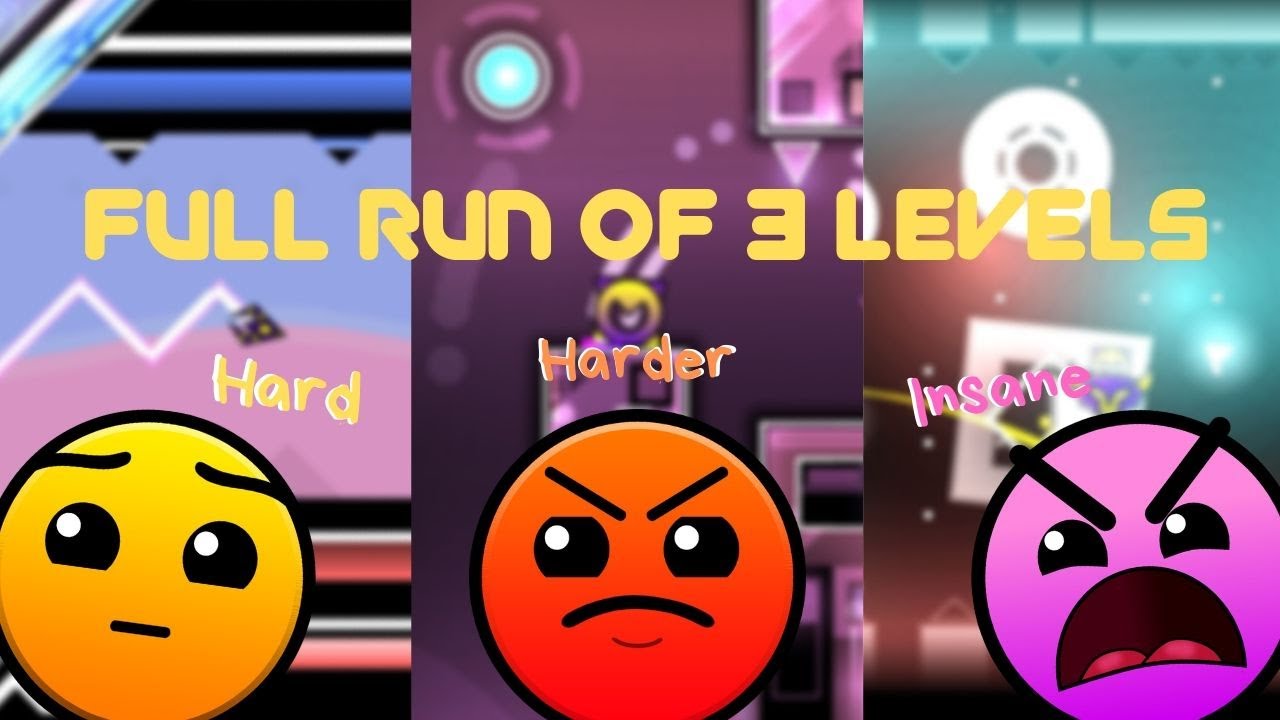 Geometry Dash / Full Run of 3 Levels - YouTube
