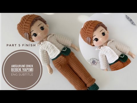 Amigurumi Erkek Bebek Yapımı🤎5/5 Eng Subtitle (jacket,bag,ceket,çanta) amigurumitutorial,amigurumi