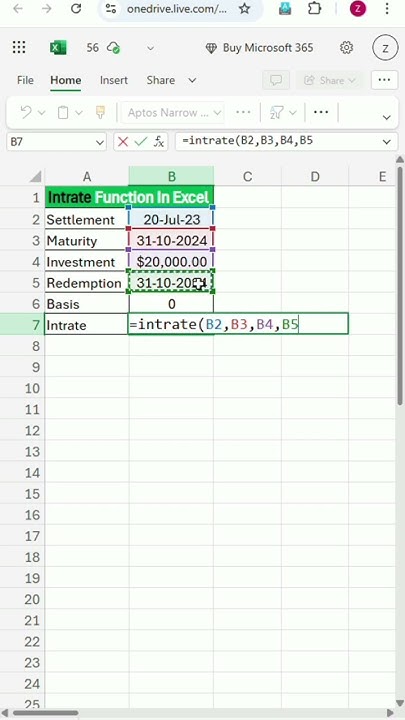 Intrate Formula In Excel | Excel Formula | Intrate Function | Excel World - YouTube