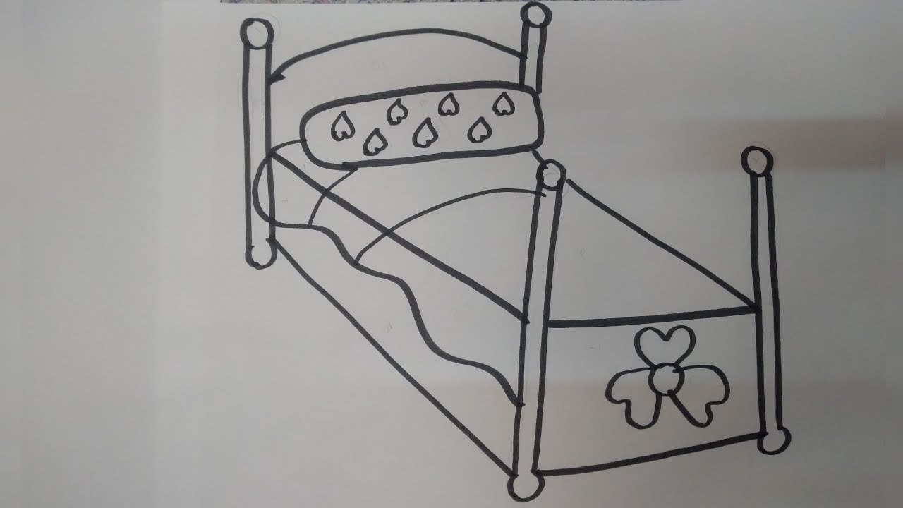 Bed drawing and colouring /Easy draw step by step for kids - YouTube