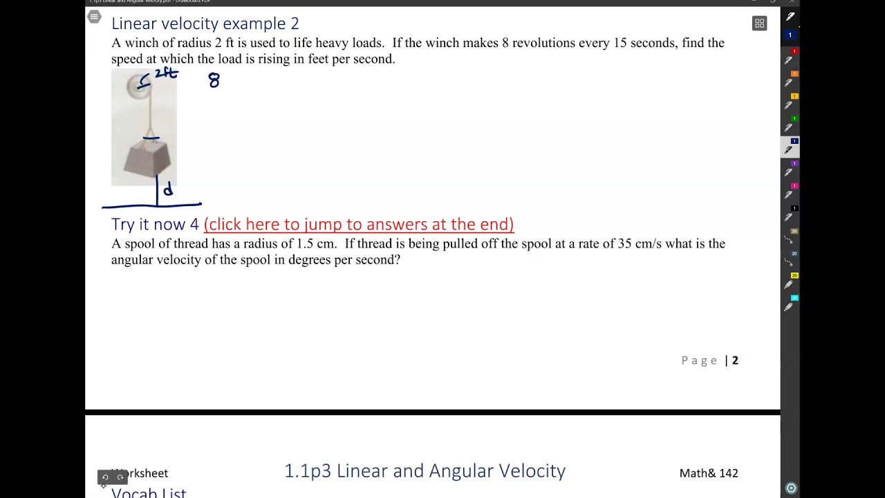 M142 1.1p3 linear velocity example 2 B904 - YouTube