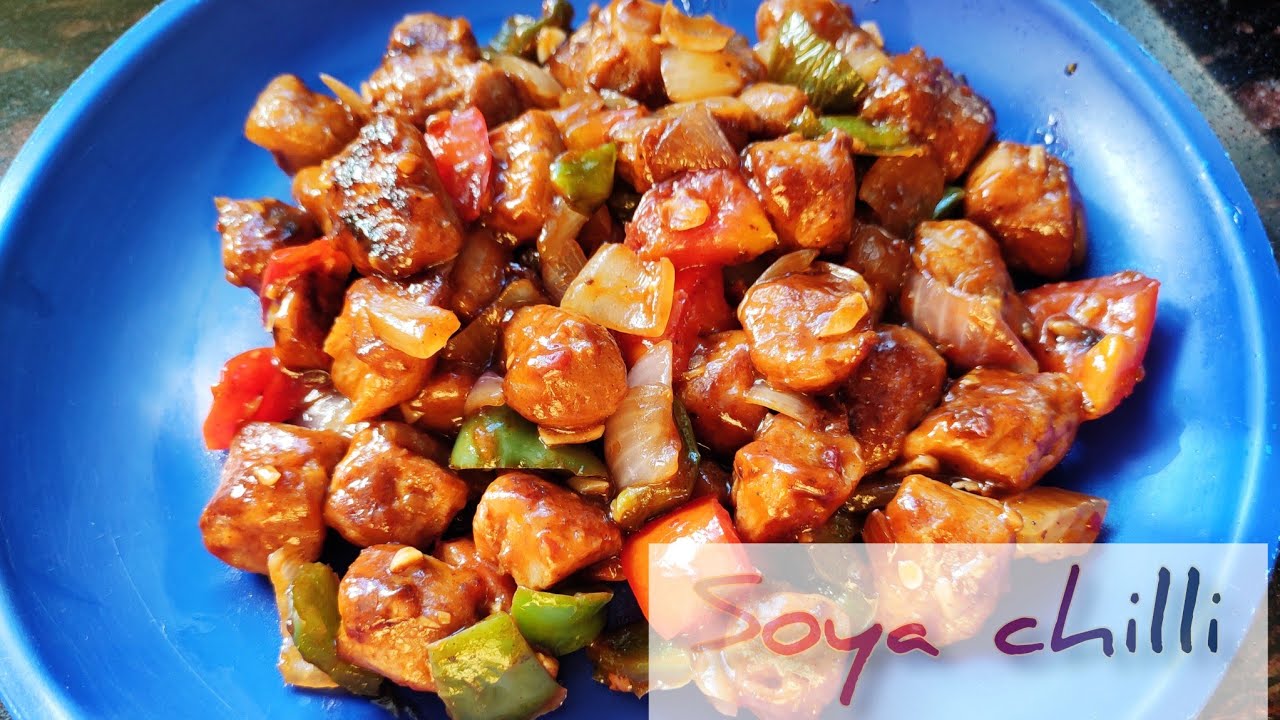 Soya chilli | chilli soya recipe| soyabean recipe - YouTube