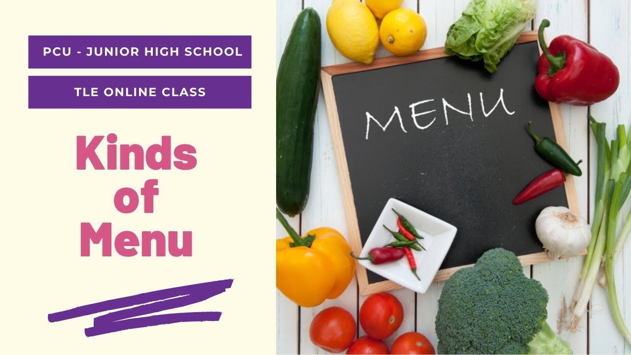 TLE Online Class: Kinds of Menu - YouTube