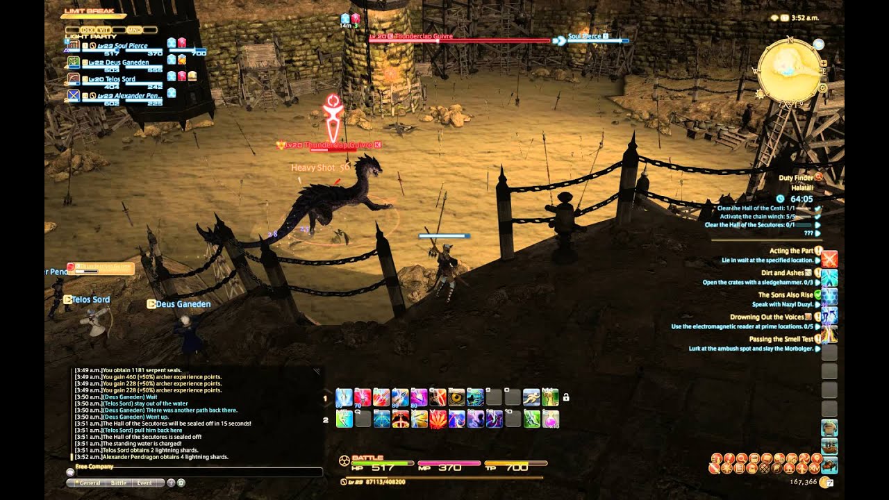 FFXIV:ARR - Hatalali dungeon boss 2 "Thunderclap Guivre" - YouTube