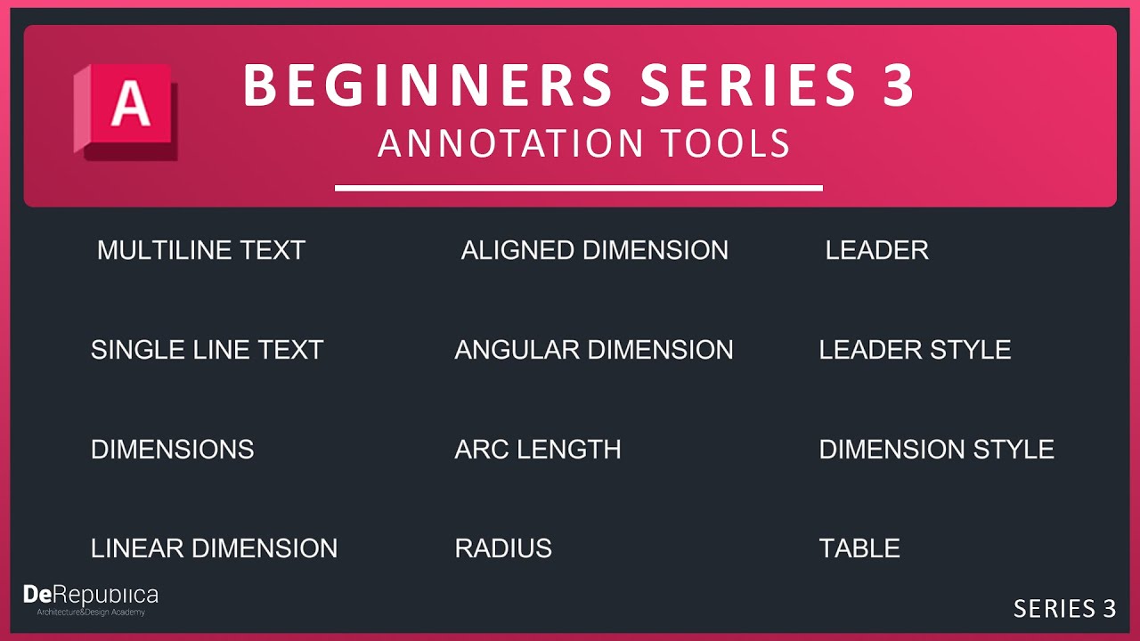 AutoCAD Beginners COURSE 3/5 - Annotation Tools - YouTube