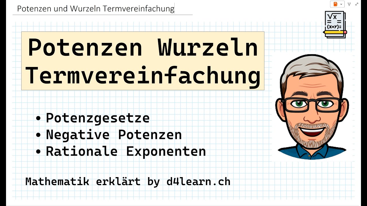 Potenzen und Wurzeln Termvereinfachung - Potenzgesetze - YouTube