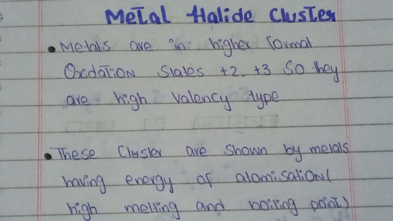 Metal Halide Cluster|| Cluster Types||Bonding Msc Organometallic ...